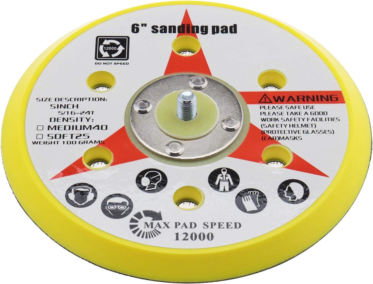 6" 150 mm Dual Action Hook & Loop DA Orbital Sanding Sander Backing Pad ...