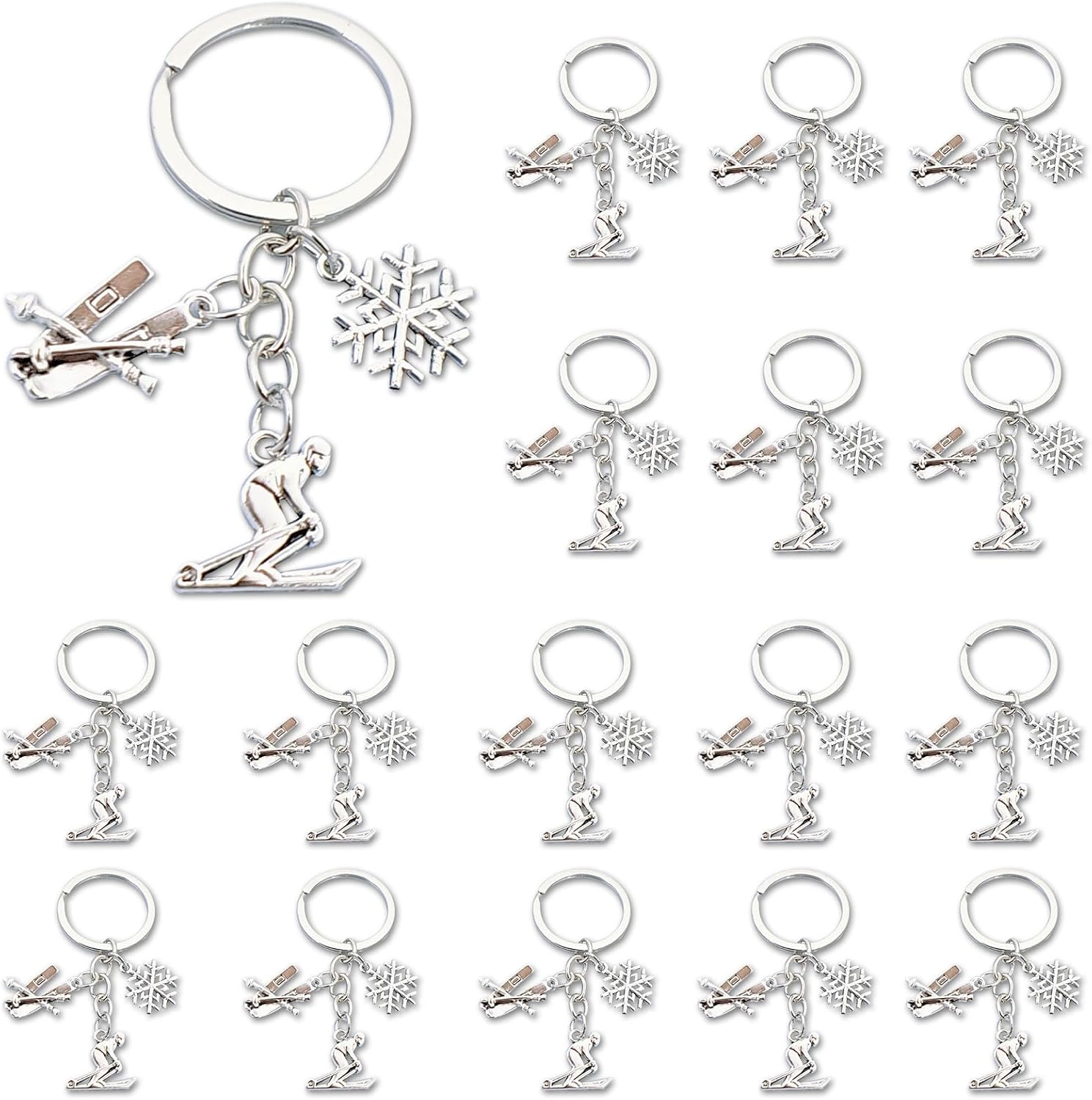 Amazon.com: iMagitek 25 Pack Skiing Keychains Snow Skiing Charm ...