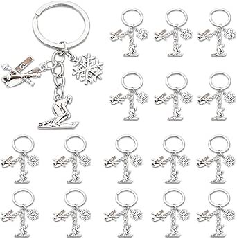 Amazon.com: iMagitek 25 Pack Skiing Keychains Snow Skiing Charm ...