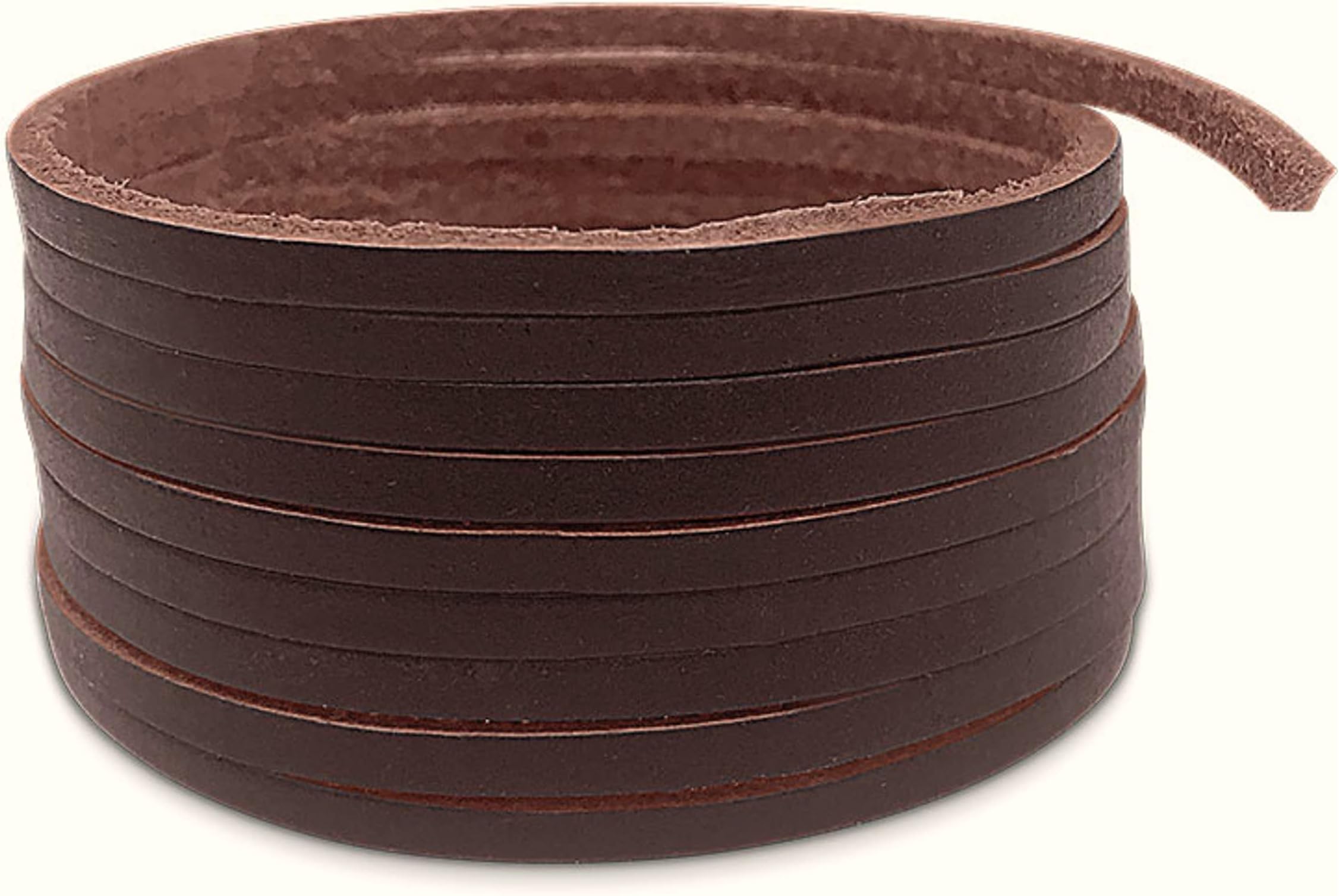 3mm Flat Real Leather Brown 2 Metres, Suede Thong Cord String, Necklace ...