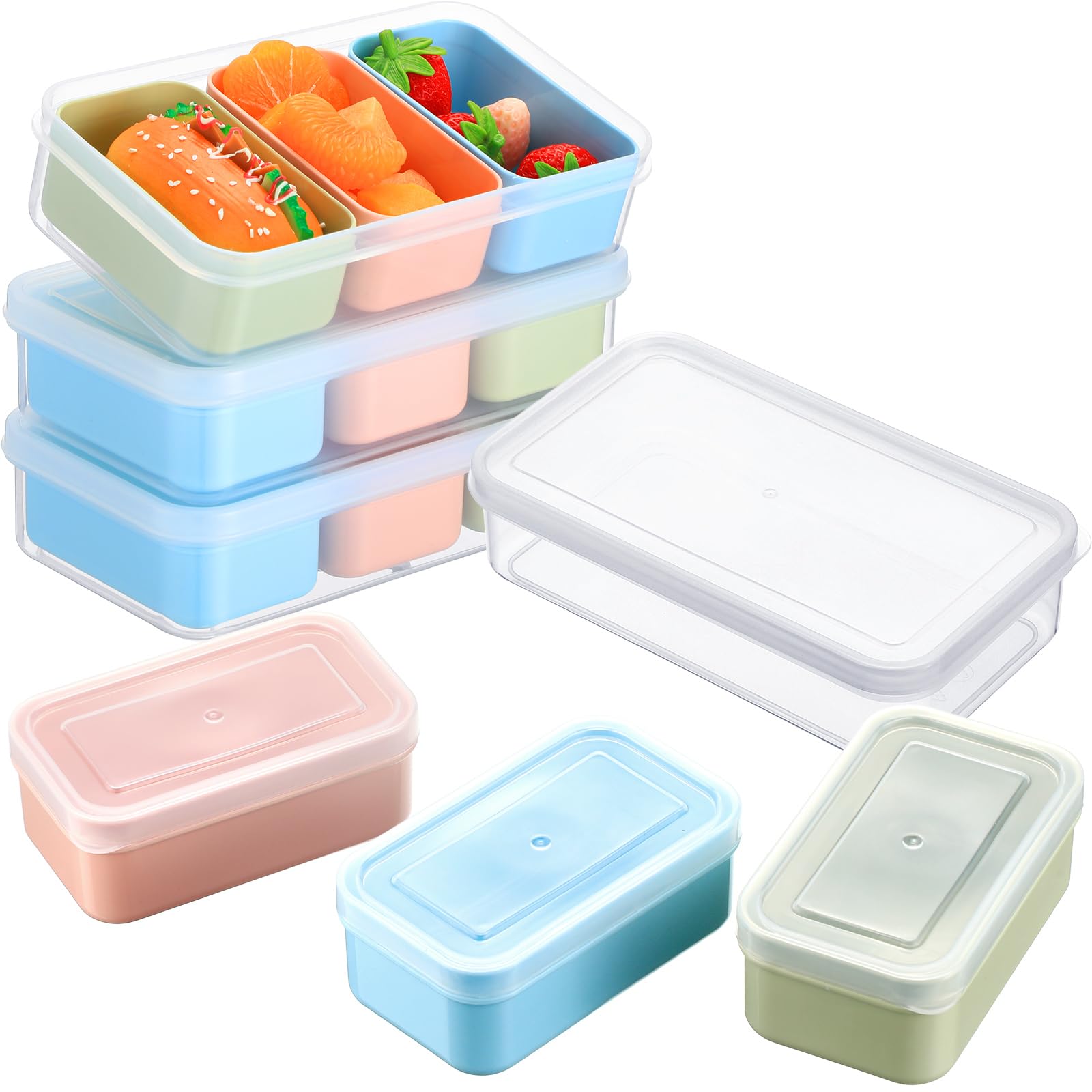 Amazon.com: SiliFine 4 Set Snack Containers with 3 Removable ...