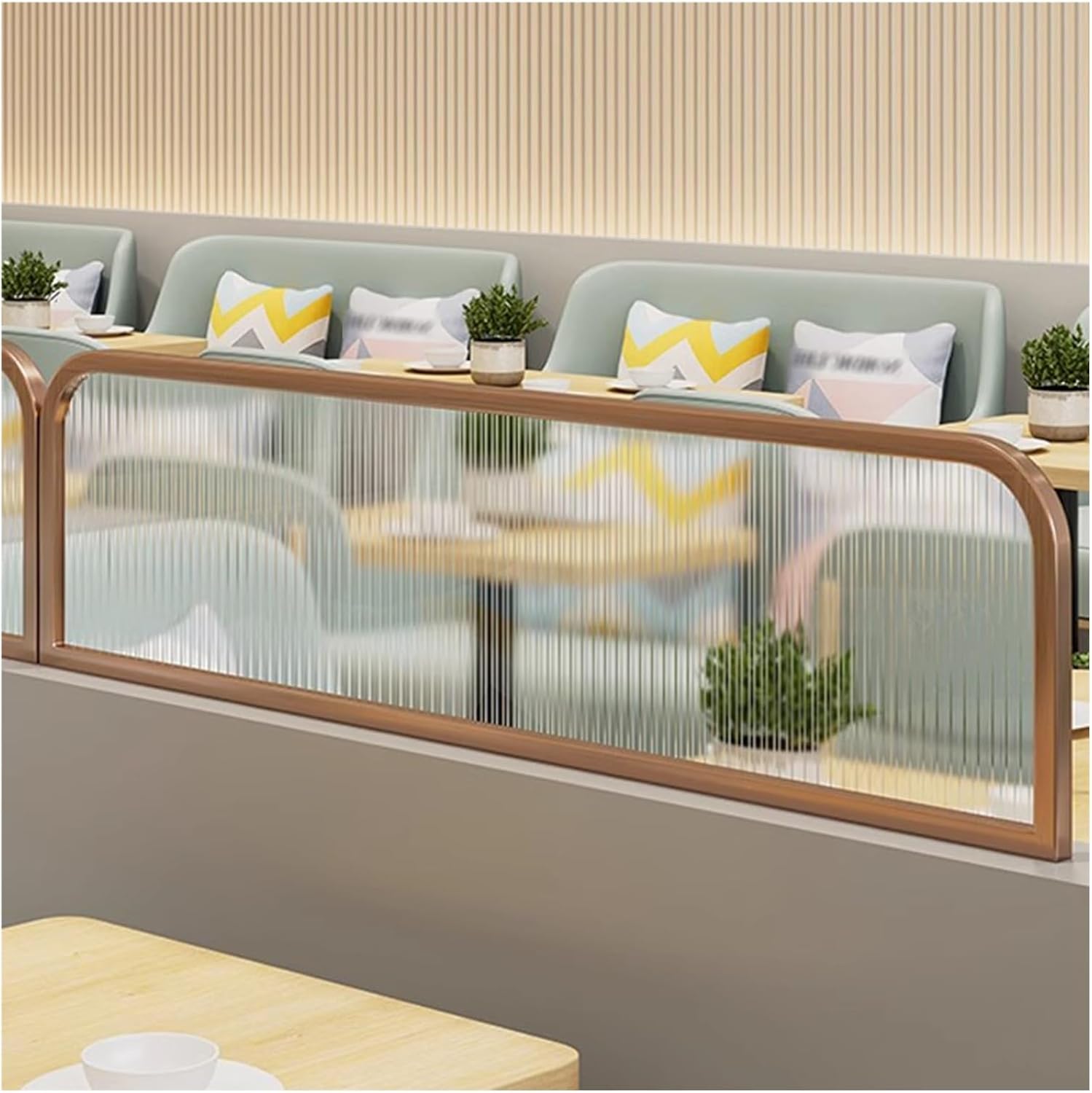 LFONDIGE Dividers For Dining Areas, Raised Striped Glass Restaurant ...