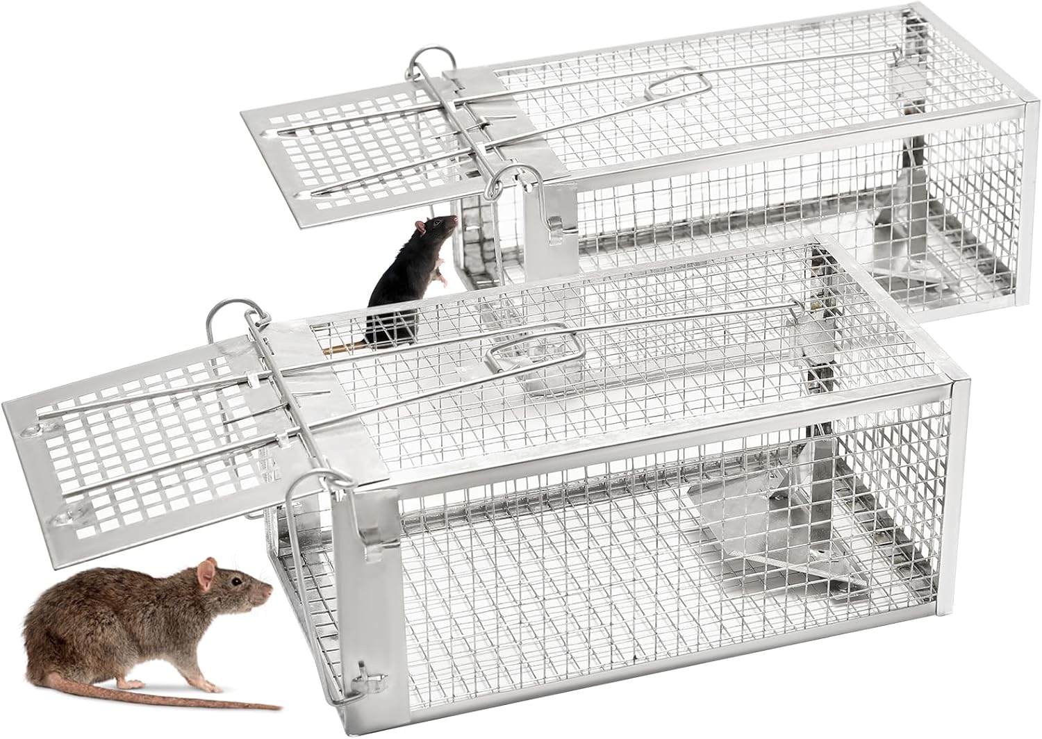 EGOFLYYA Rat and Squirrel Cage Trap, Live Multi-Catch Rat Trap, Live ...