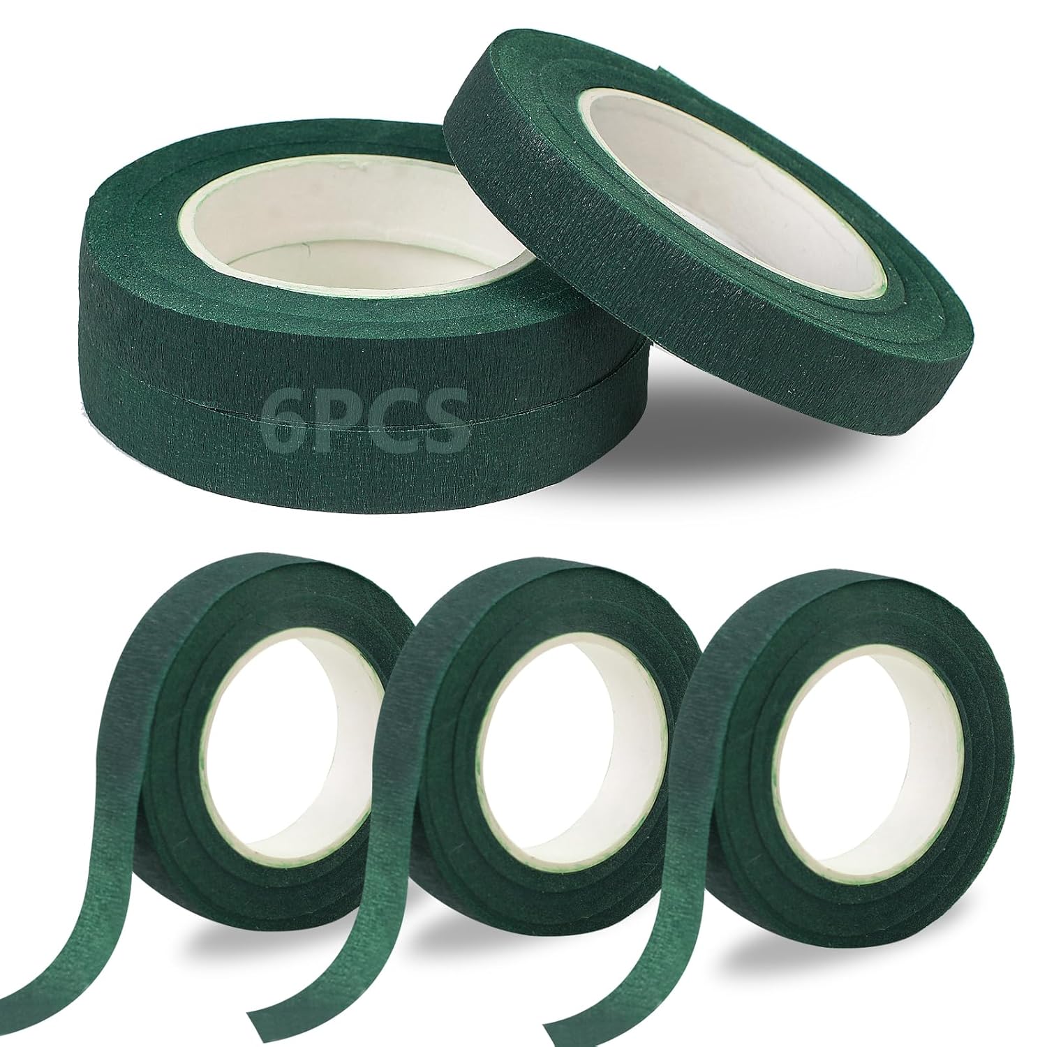 HXSEMAYIG 6 Roll Floral Tape 1/2inch Flower Tape Dark Green, Floral ...