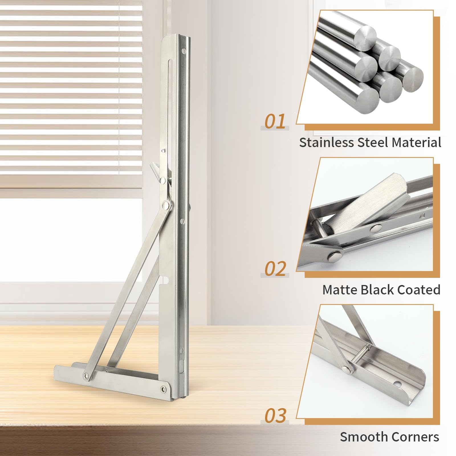 Snapklik.com : LONTAN Folding Shelf Brackets - Heavy Duty Shelf ...