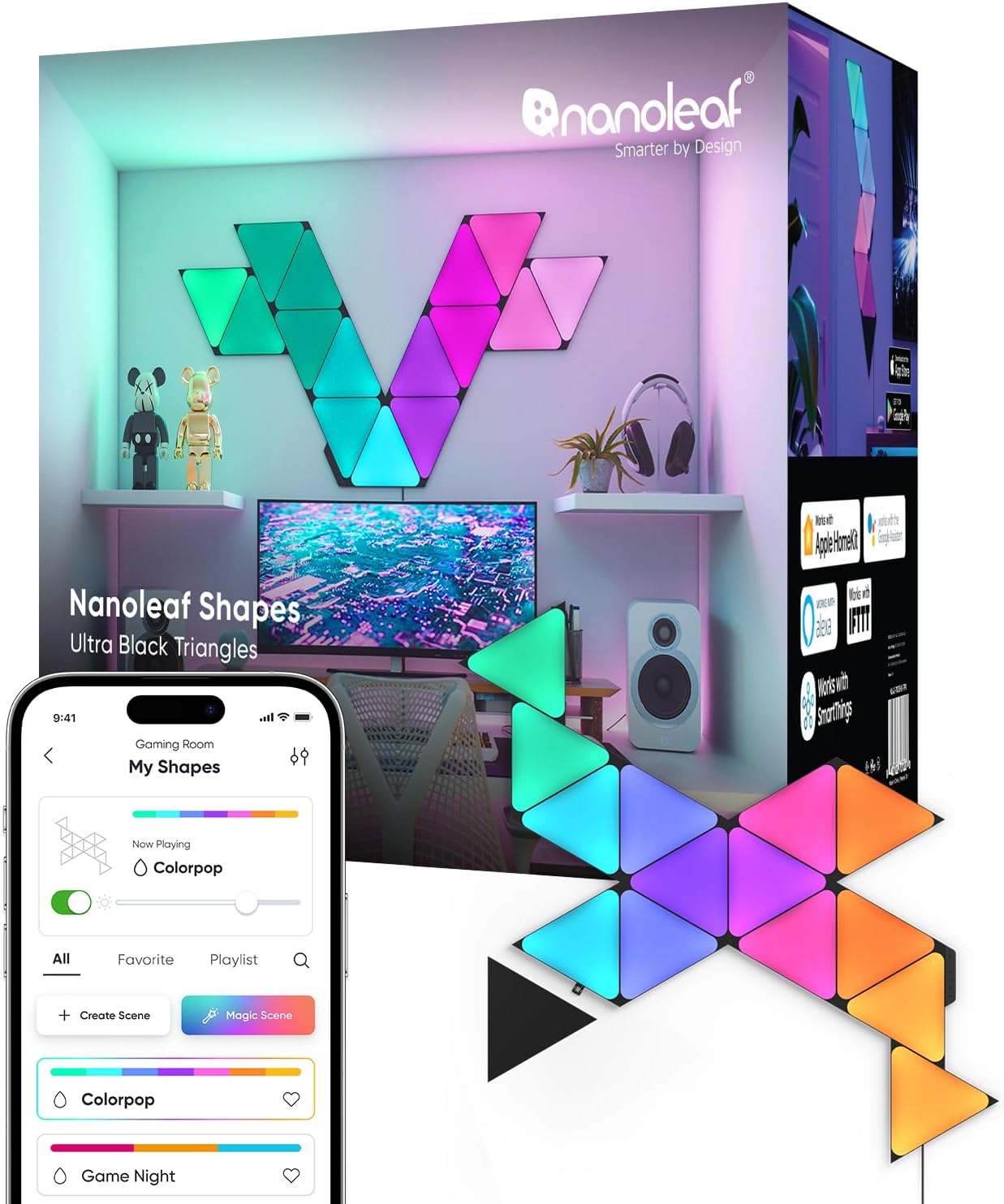 Nanoleaf Blocks Squares Smarter Kit - WiFi Smart RGBW 16M+ Color LED ...