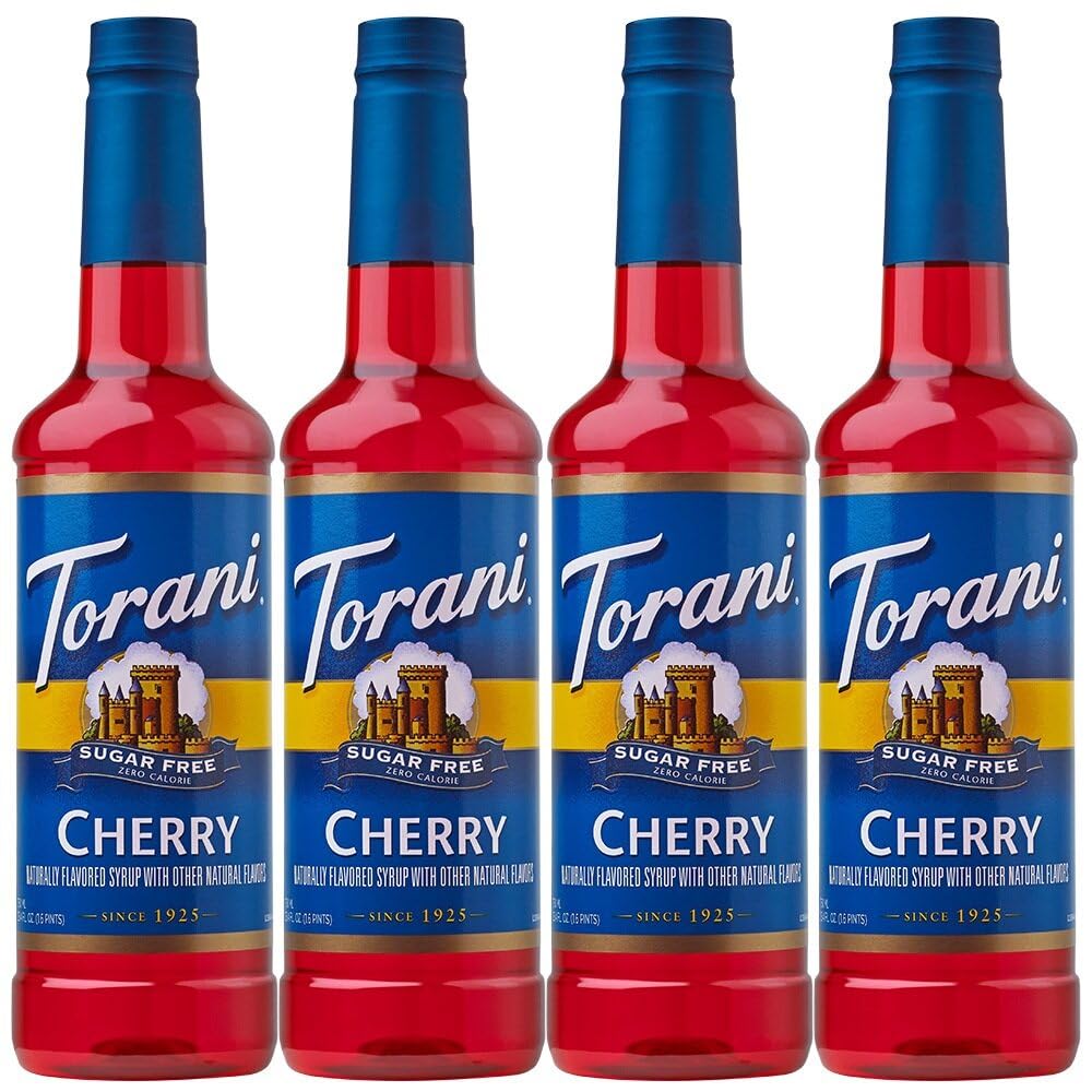 Amazon.com: Torani Sugar-Free Syrup, Cherry, 25.4 Fl Oz Bottle (Pack of 4)