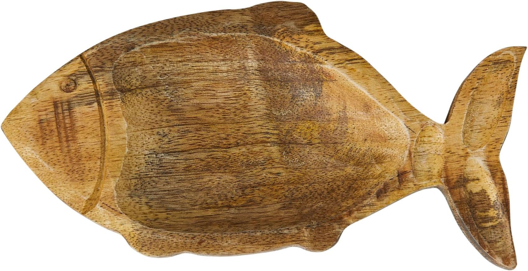 Amazon.com: Creative Co-Op Coastal Carved Wood Fish Shaped Dish ...