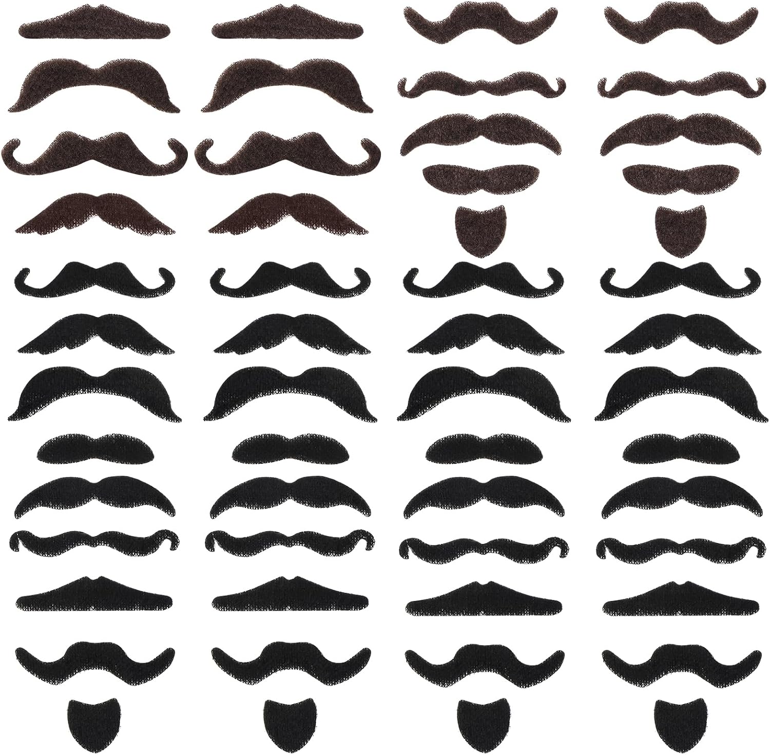 KFHENSOMR 54 Pcs Fake Mustaches Stick-On Novelty Hairy Beard Costume ...