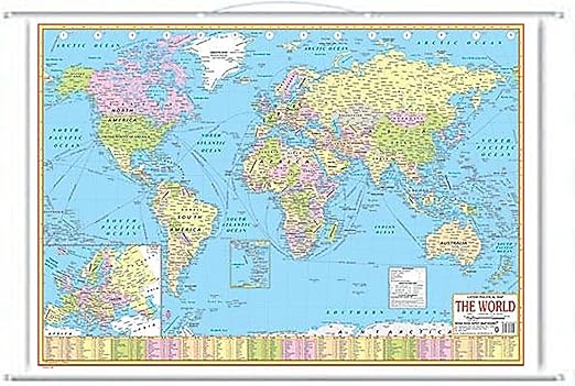 UNIQ SANSAR/World Political MAP (Size 100 X 74 CMS) in English ...