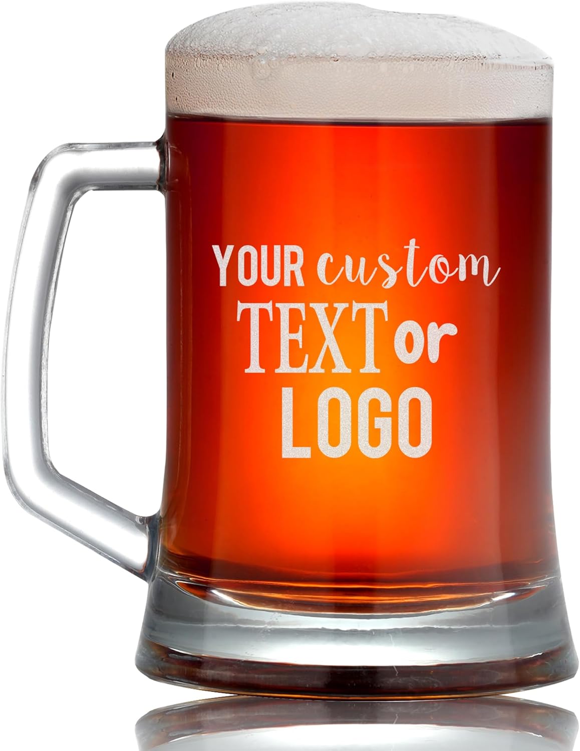 Amazon.com | Personalized Beer Mug with your Photo, Logo or Text - 17oz ...