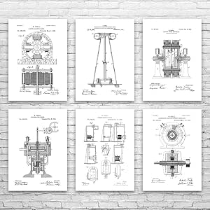 Amazon.com: Patent Earth Nikola Tesla Inventions Posters Set of 6 ...