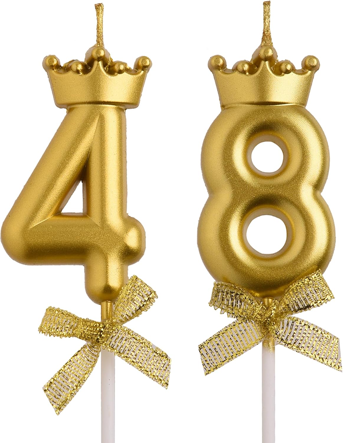 Amazon.com: AOOLADA 48th 84th Birthday Candles, Gold 84 48 Year Old ...