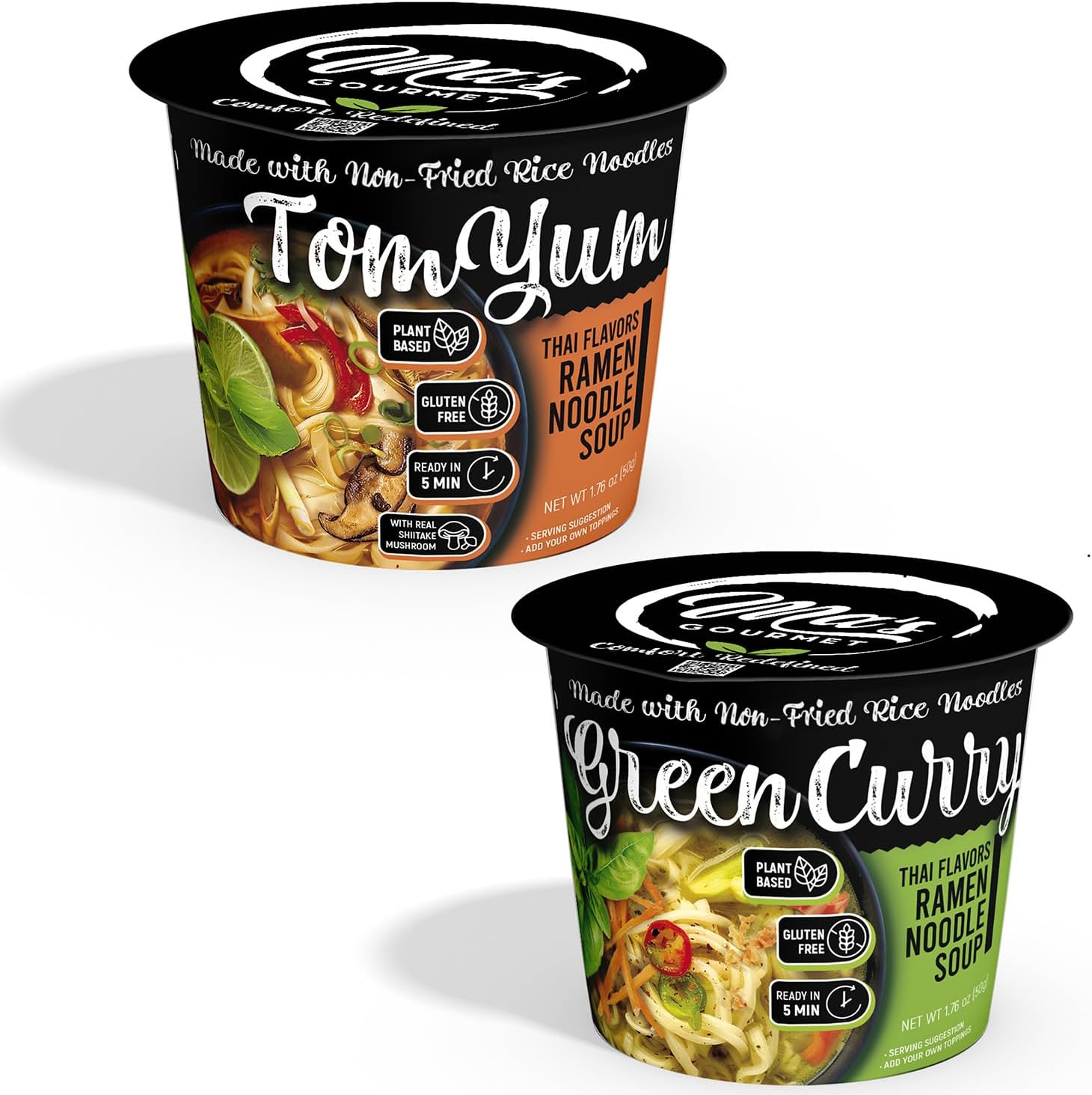 Amazon.com : Ma’s Gourmet Instant Ramen Noodles Soup Cup Thai Tom Yum ...