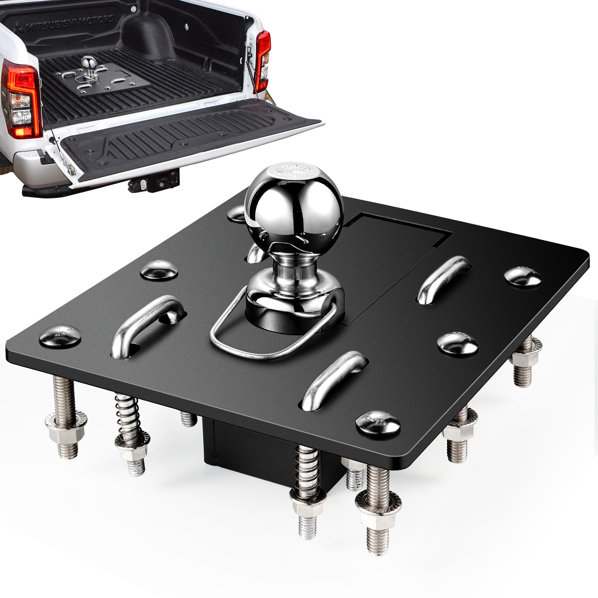Snapklik.com : Elemake Folding Ball Gooseneck Hitch, 2-5/16 Inch ...