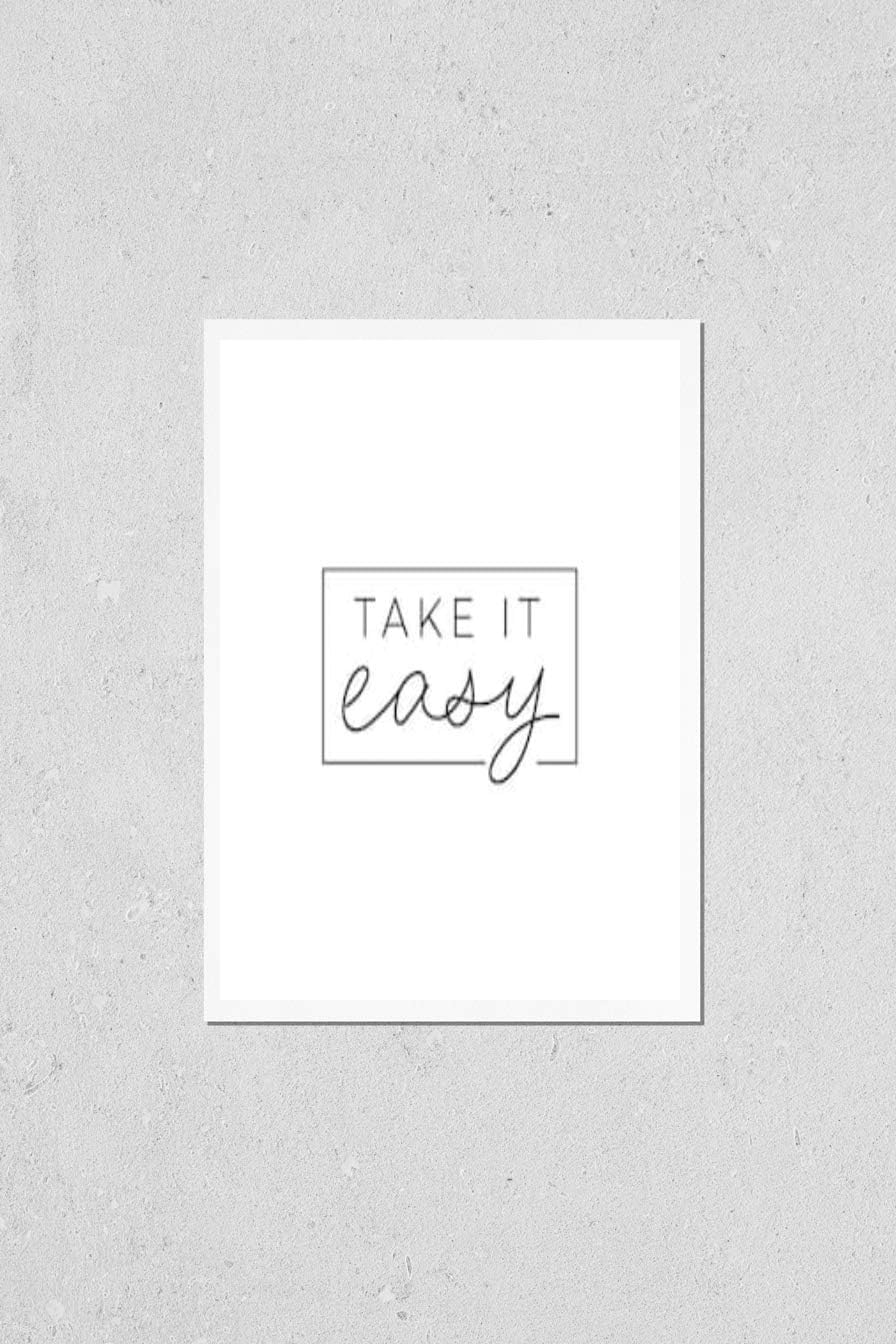 Amazon.com: Wall Art Poster Print of Take it Easy Inspirational Print ...