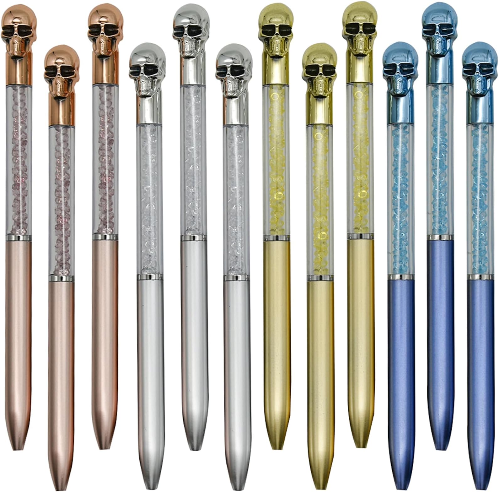 Amazon.com : Maydahui 12 PCS Heart Shaped Ballpoint Pens Love Glitter ...