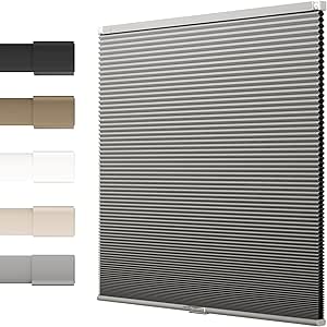 Amazon.com: No Drill No Tools Cellular Shades, Blackout Cordless ...