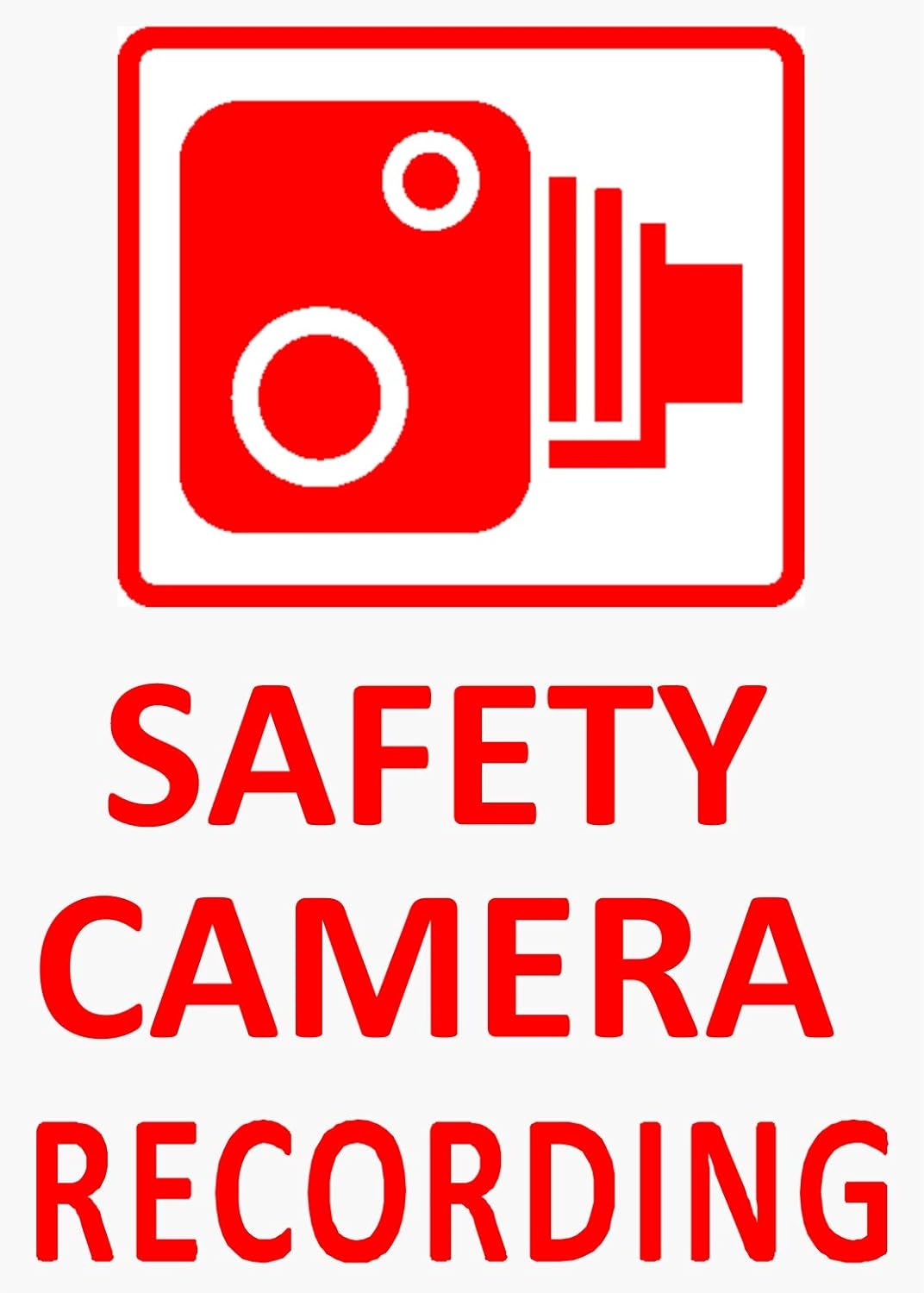 4 x SAFETY CAMERA Recording-RED onto CLEAR-WINDOW Stickers-Vehicle ...