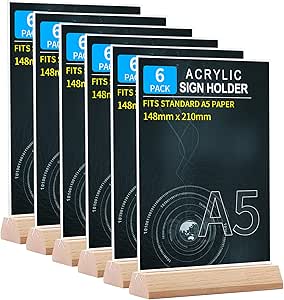 Srvnpioy A5 Stand Table Stand (Pack of 6) A5 T-Stand Advertising Stand ...