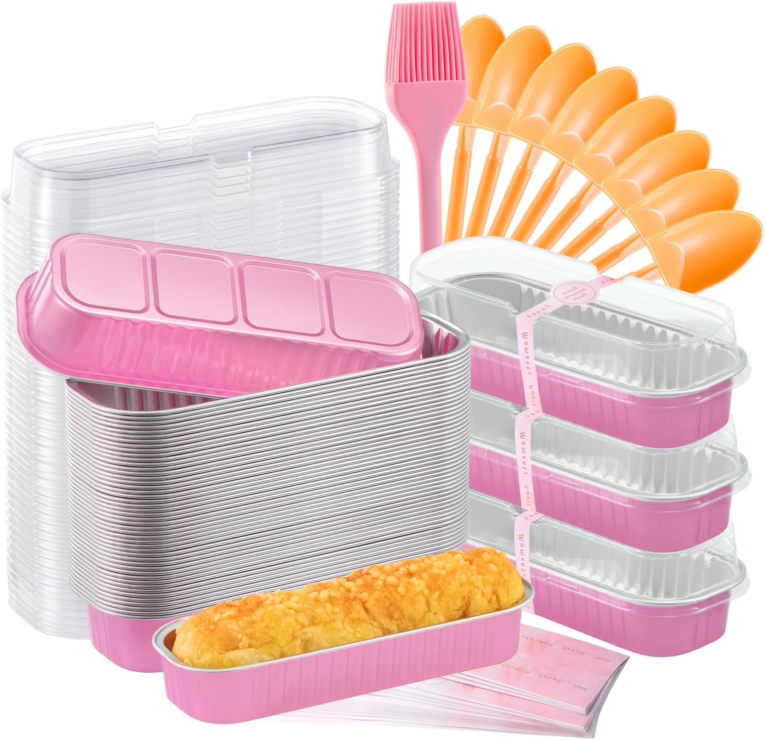 Amazon.com: WOPPLXY 100 Pcs Mini Cake Pans with Lids, 6.8 Oz Mini Loaf ...