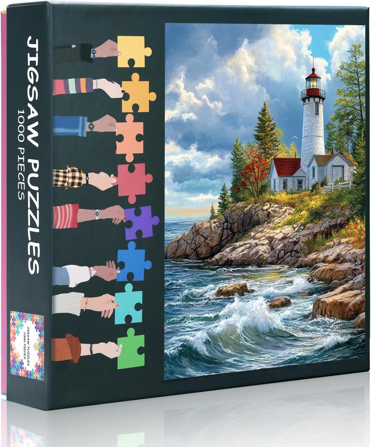 Amazon.com: 1000-Piece Lighthouse & Seaside Landscape Jigsaw Puzzle for ...