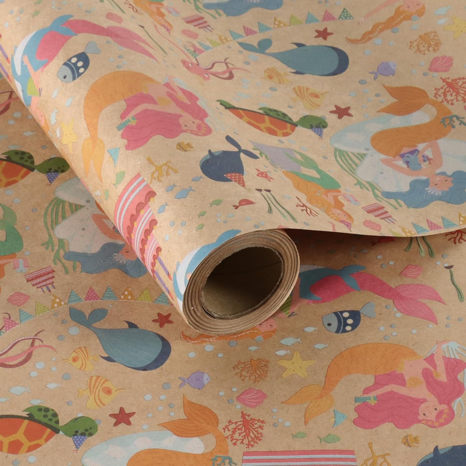 Amazon.com: Aimyoo Mermaid Wrapping Paper Roll，Mini Roll - 17 Inch x 10 ...