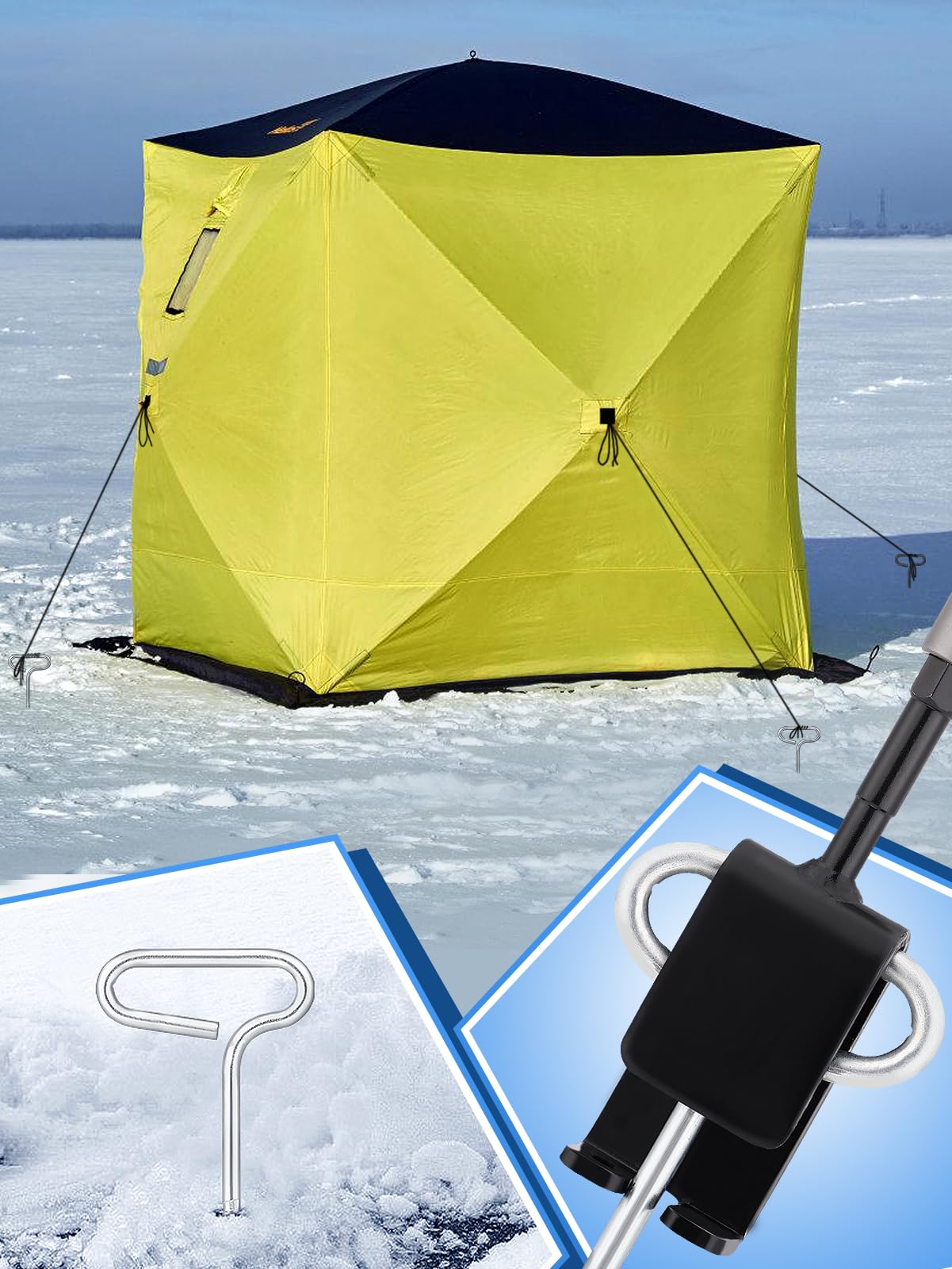 Snapklik.com : Universal Ice Anchor Tool- Ice Anchor Drill Adapter Kit ...