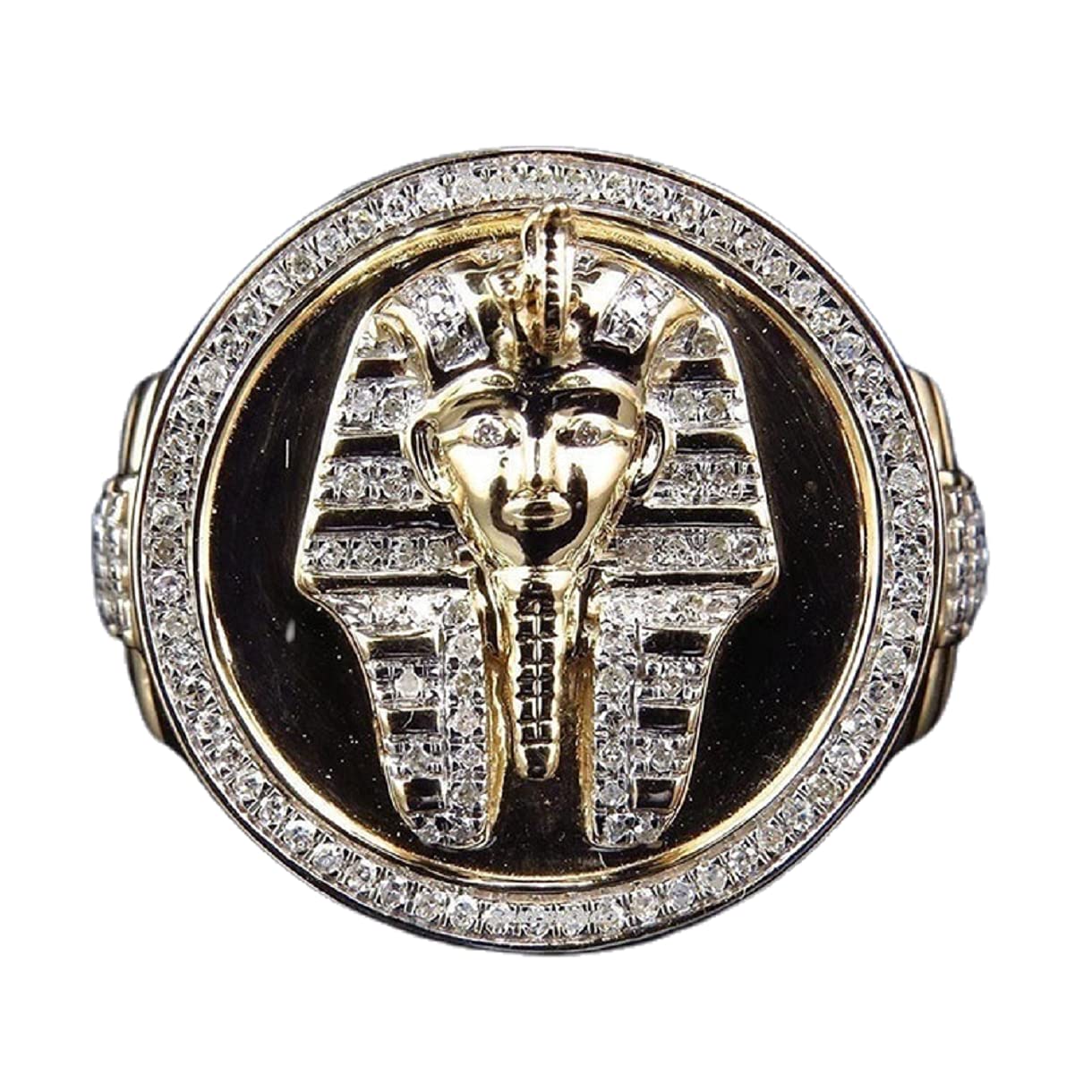 Buy Tutankhamun Ring,Iced Out Egyptian Pharaoh Ring for Men, Gothic ...