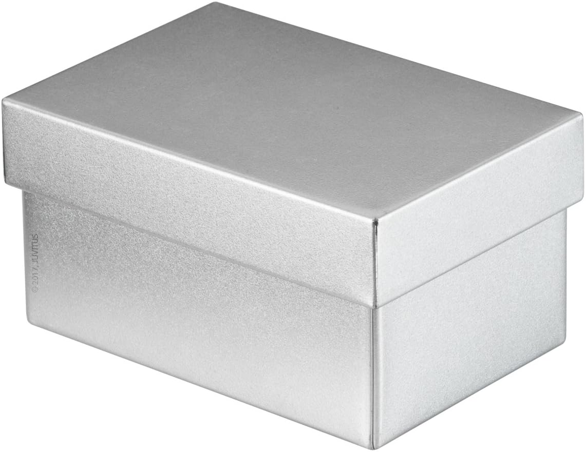 Amazon.com: JUVITUS (3 PACK) Medium Silver Steel Metal Gift Boxes ...