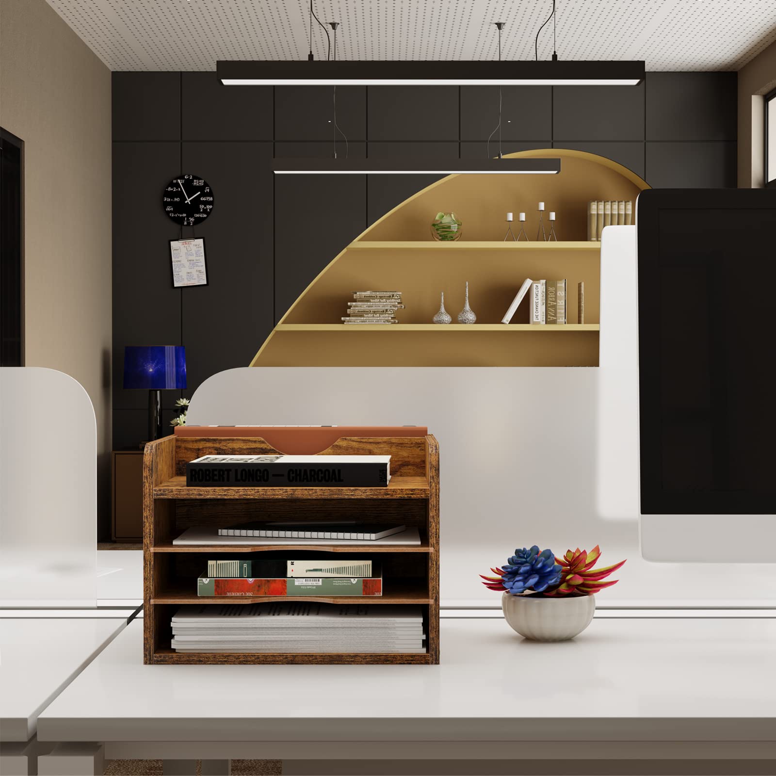 Snapklik.com : Snughome Vintage Wood File Organizer Desktop, 13.7 ...