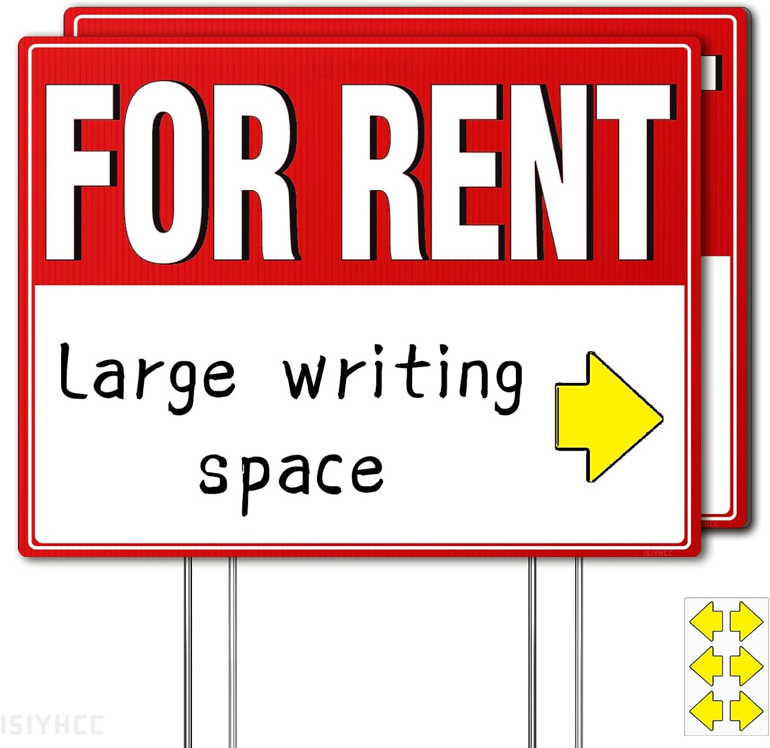 Amazon.com : 2 Pack For Rent Sign with Stakes, 17x13" Double-Sided Yard ...