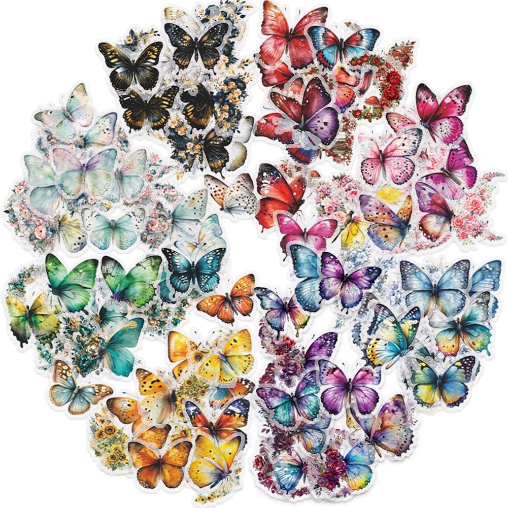Amazon.com: Obujopal 240Pcs Transparent Butterfly and Moon Stickers for ...