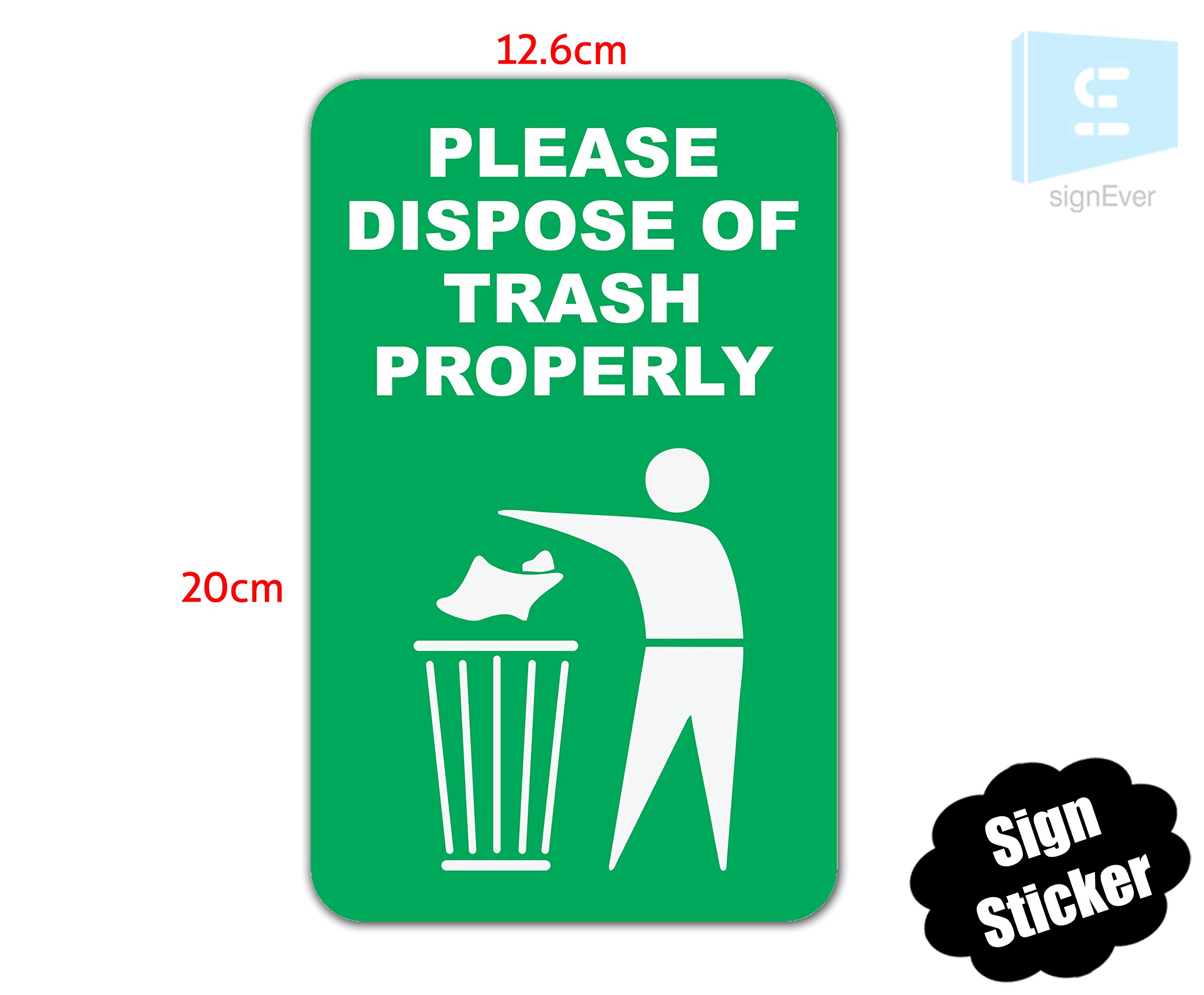 Sign Ever Please Dispose Of Trash Sign Sticker Use Dustbin | Desertcart ...