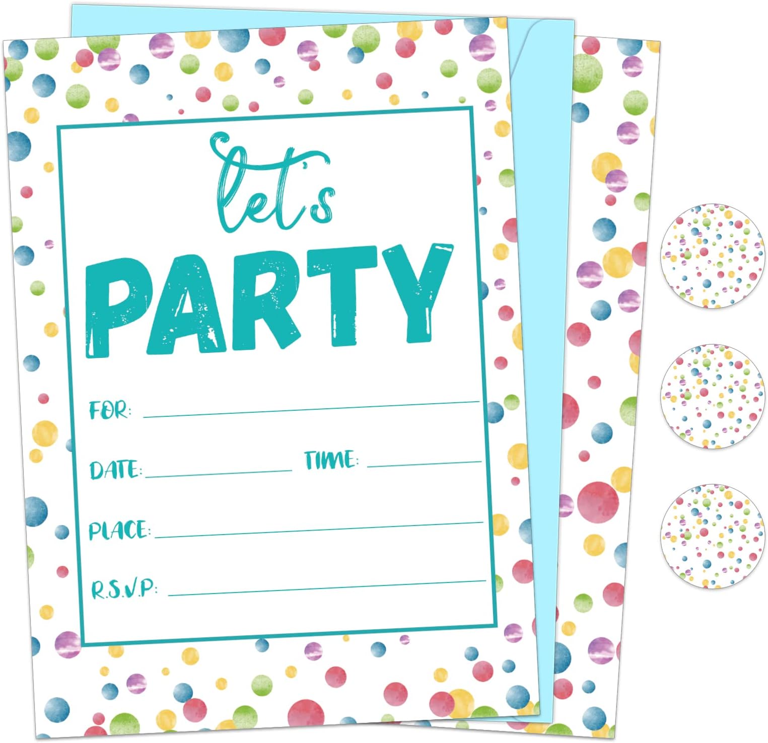 Amazon.com: Rainbow Birthday Invitations (5.5” x 4”) - 8 Count, Fun ...