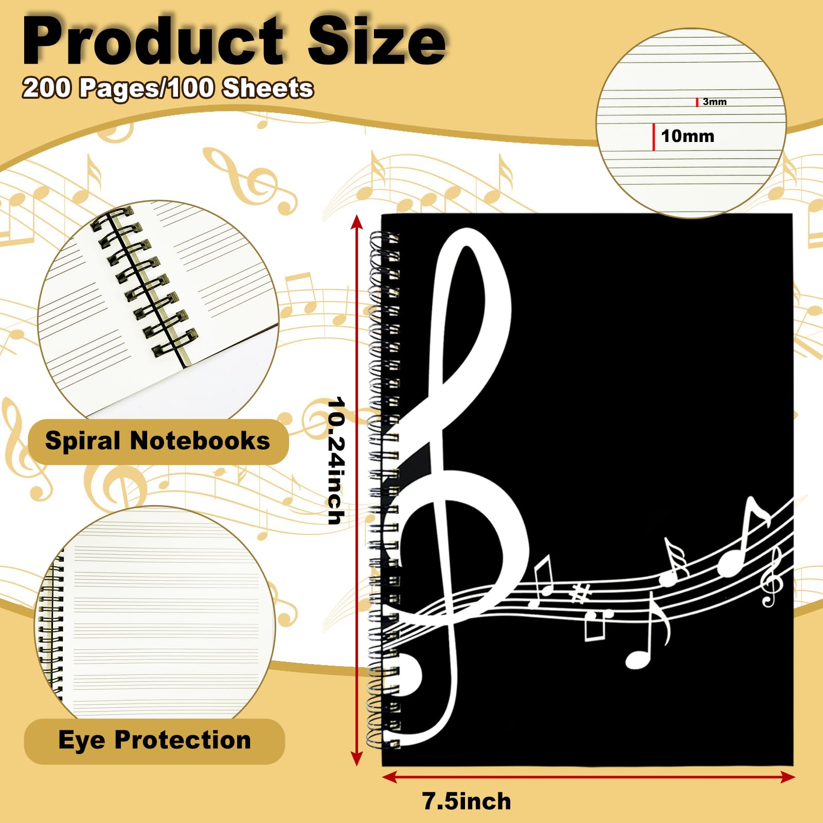 Squared Paper Notebook A4 Mayitr New 50 Pages Music Sheet Composition ...