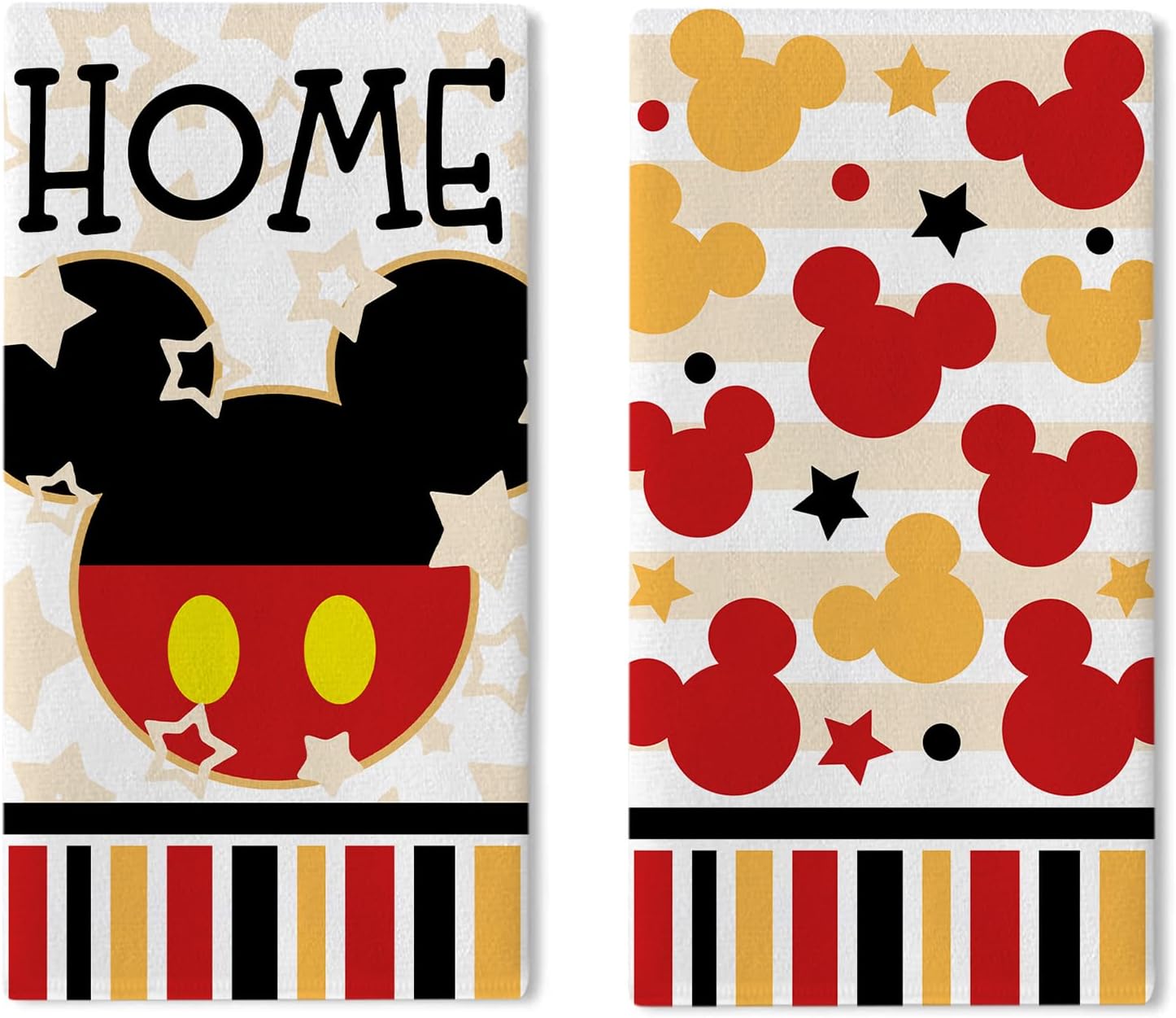 Amazon.com: Disney Dish Towels 2 Piece Set Kitchen Cloth (Mickey Minnie ...