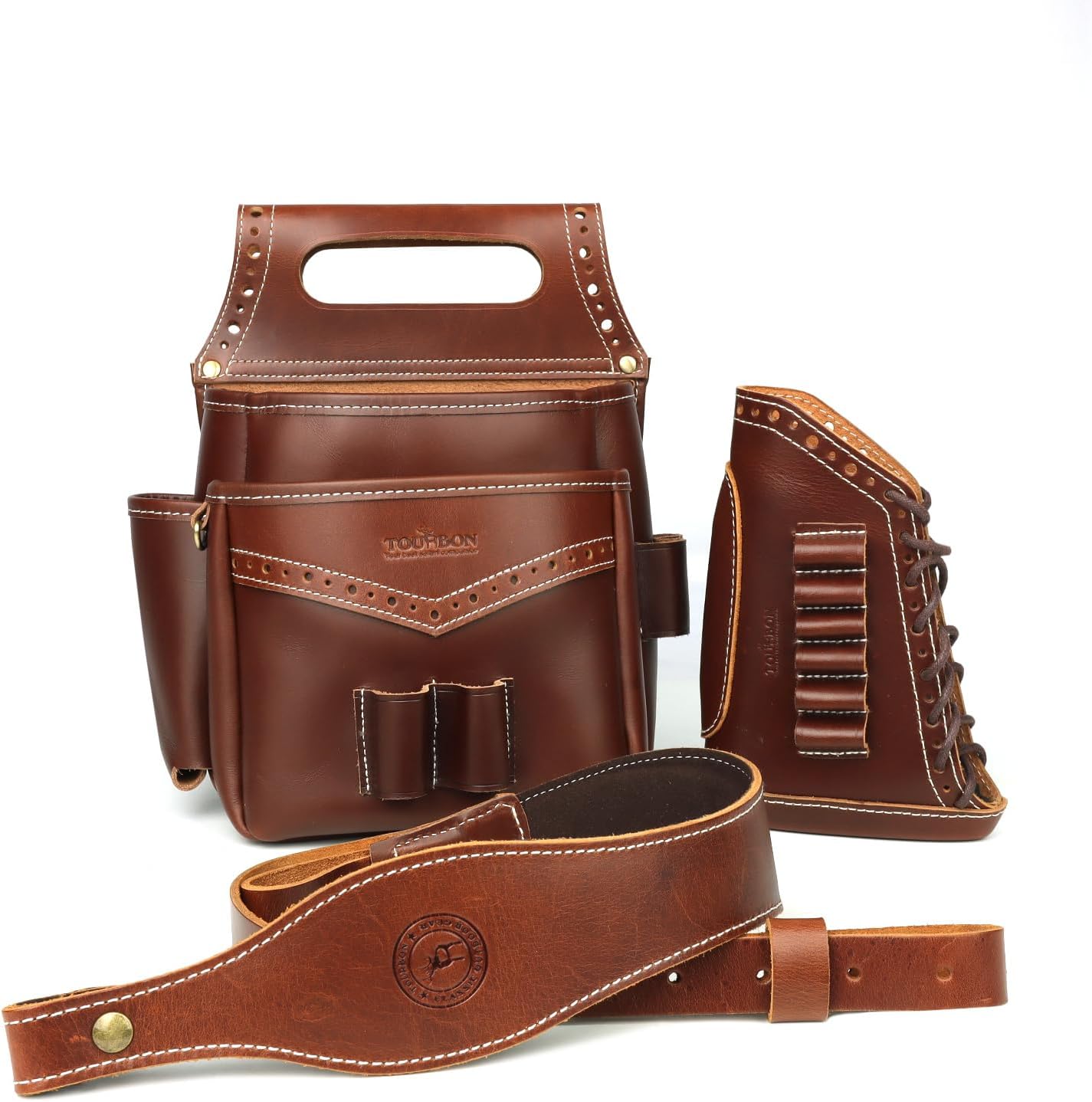 Amazon.com : TOURBON Leather Recoil Pad Cheek Rest Cartridge Holder ...