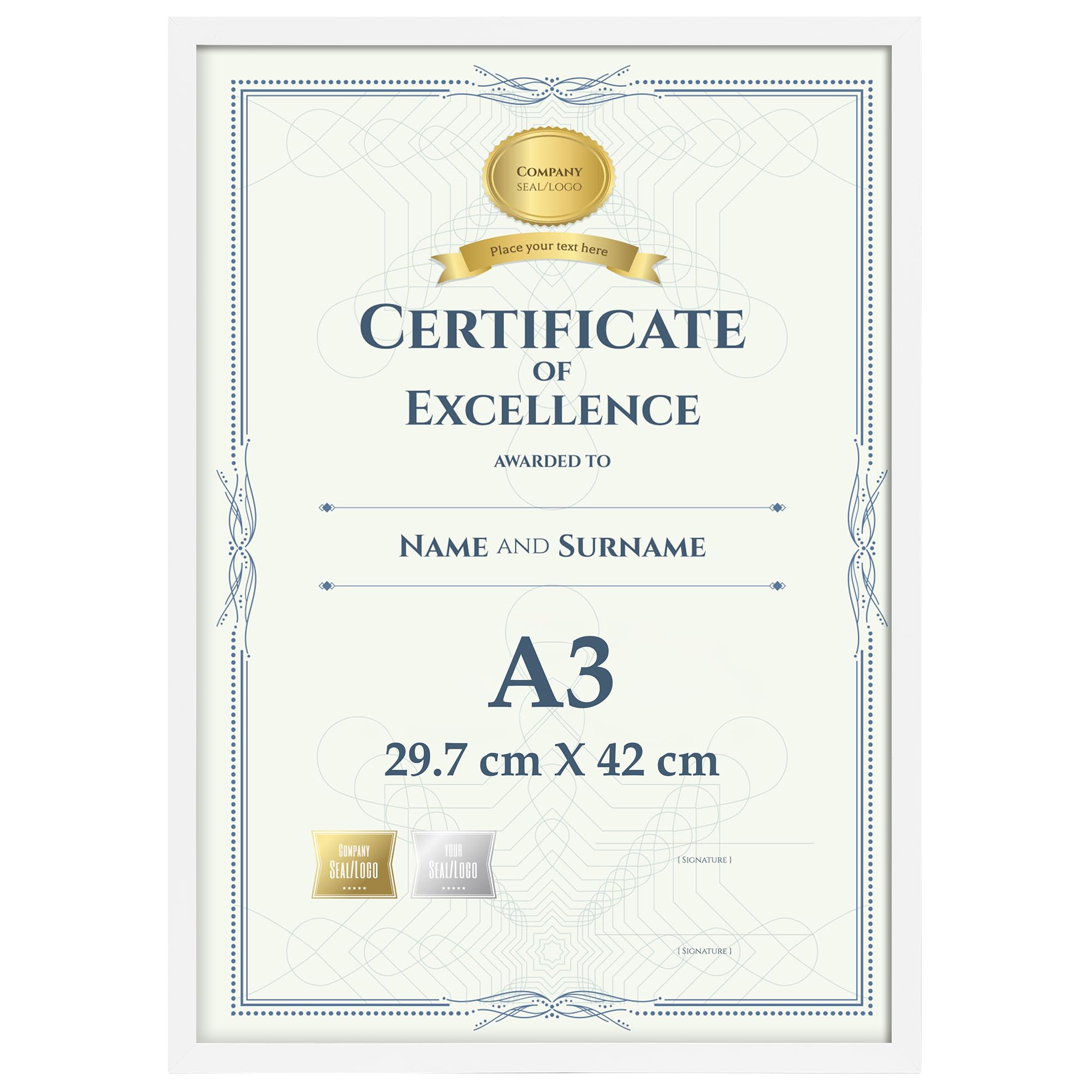 Giftgarden A3 Picture Frame white, Elegant A3 Photo Frame for ...