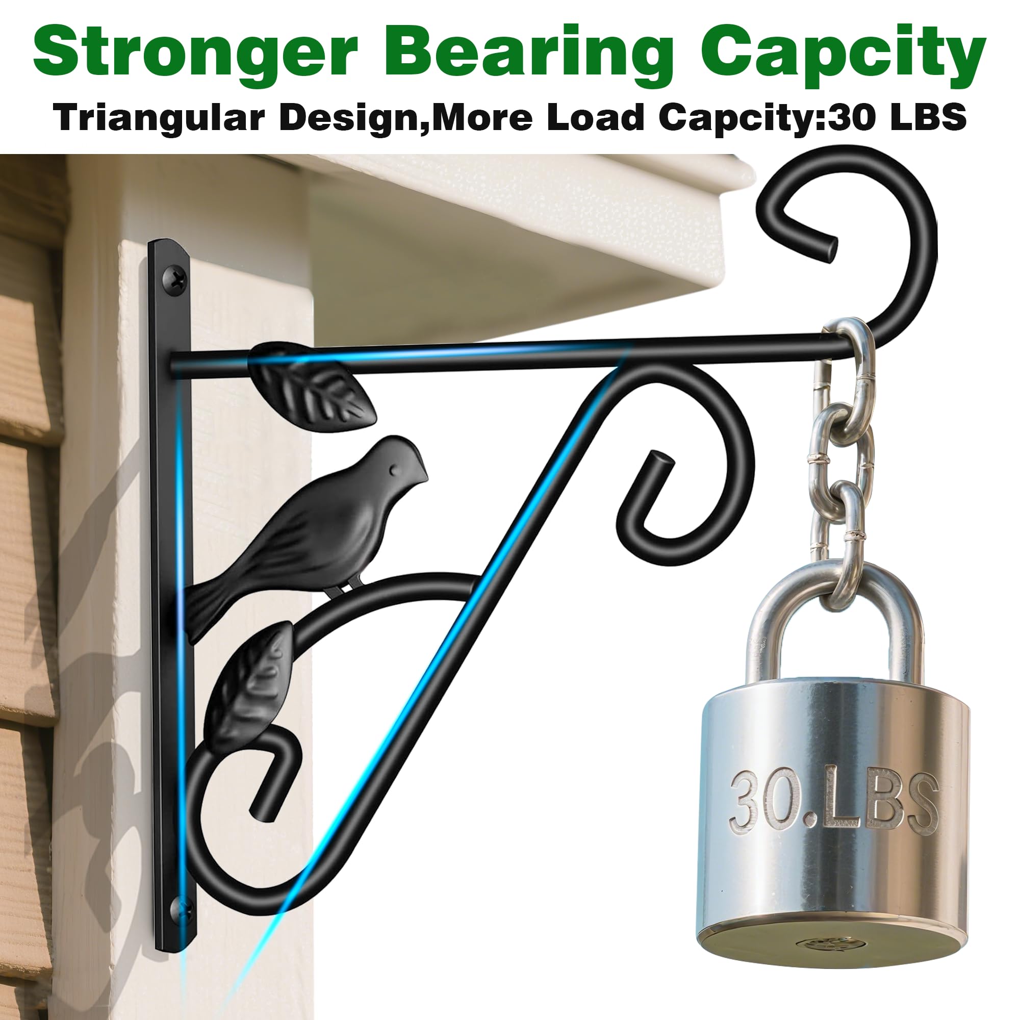 Snapklik.com : 2 Pack Hanging Plant Hanger Outdoor 10 Inch Metal ...
