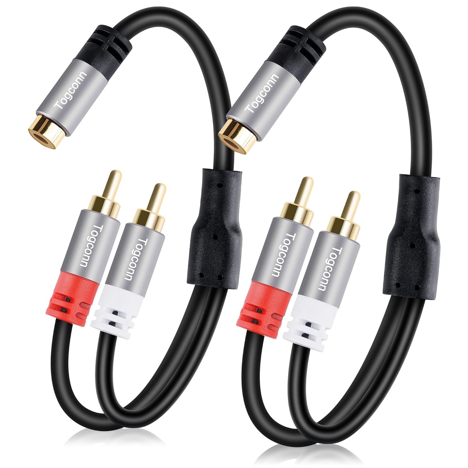 Amazon.com: RCA Y-Adapter Splitter Cable 2Pack,1 RCA Female to 2 RCA Male Stereo Audio Video ...
