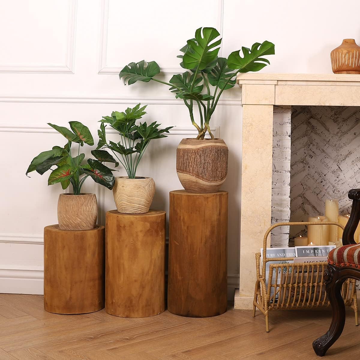 Amazon.com: Athaliah Bundled Products of Wooden Side Table and Wood End ...