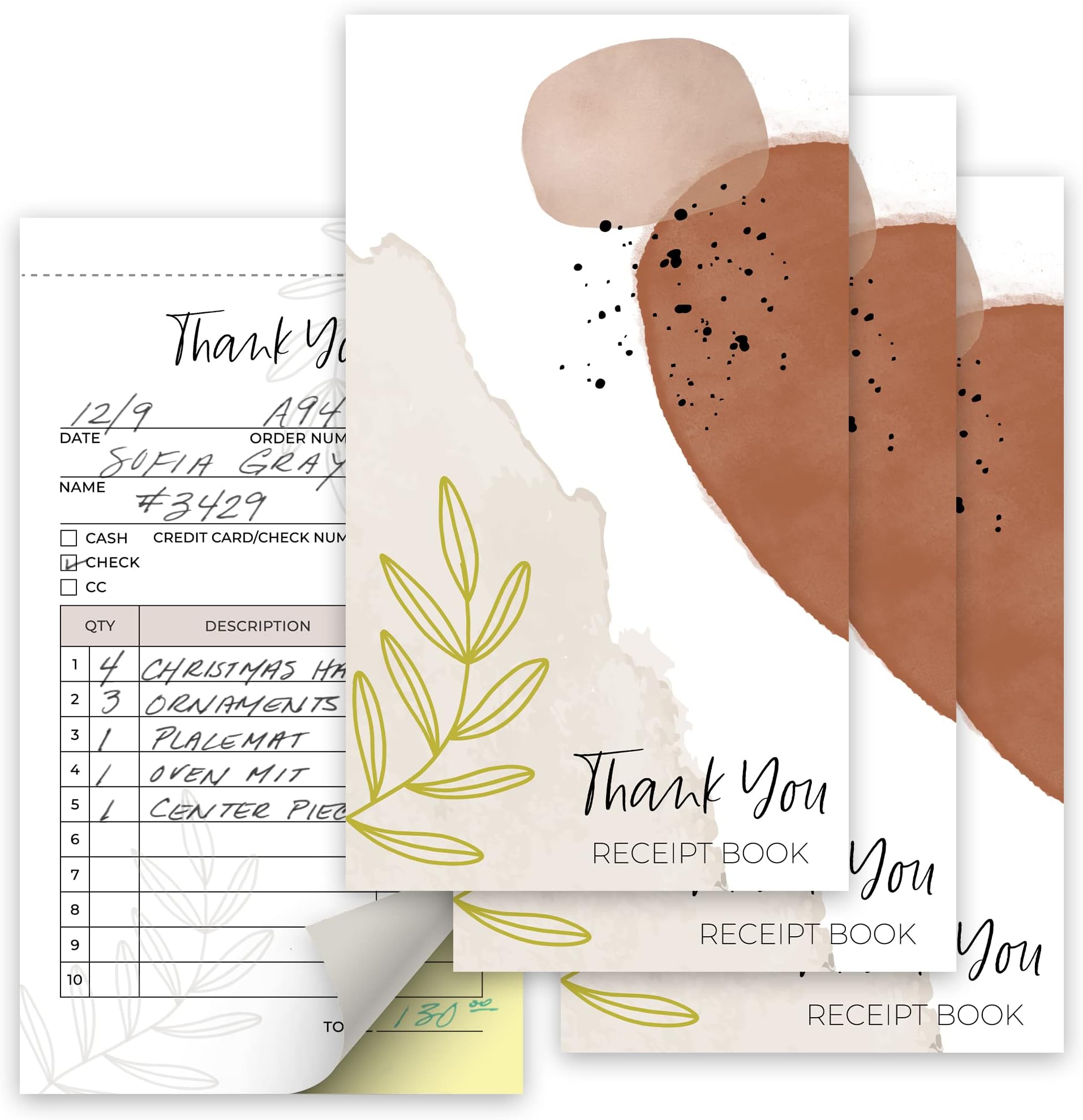 Amazon.com : Harloon 12 Sets Thank You Receipt Book Invoice Book 3.4x5 ...