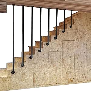 L-Shaped Stairs Handrail Banister Rail Support Kit - Indoor Outdoor ...