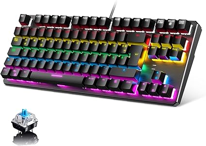 Amazon.com: Gaming Keyboard Mechanical RGB PC Wired Custom Keyboard ...