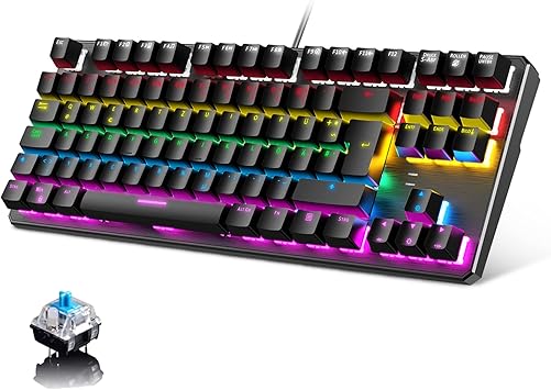 Amazon.com: Gaming Keyboard Mechanical RGB PC Wired Custom Keyboard ...