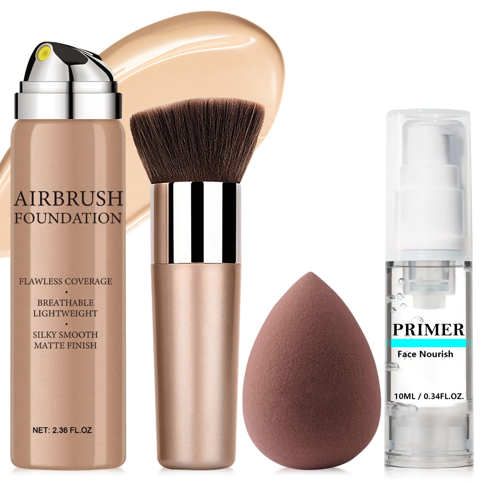 Amazon.com : AirBrush Foundation Spray With Primer and Brush, Silky ...