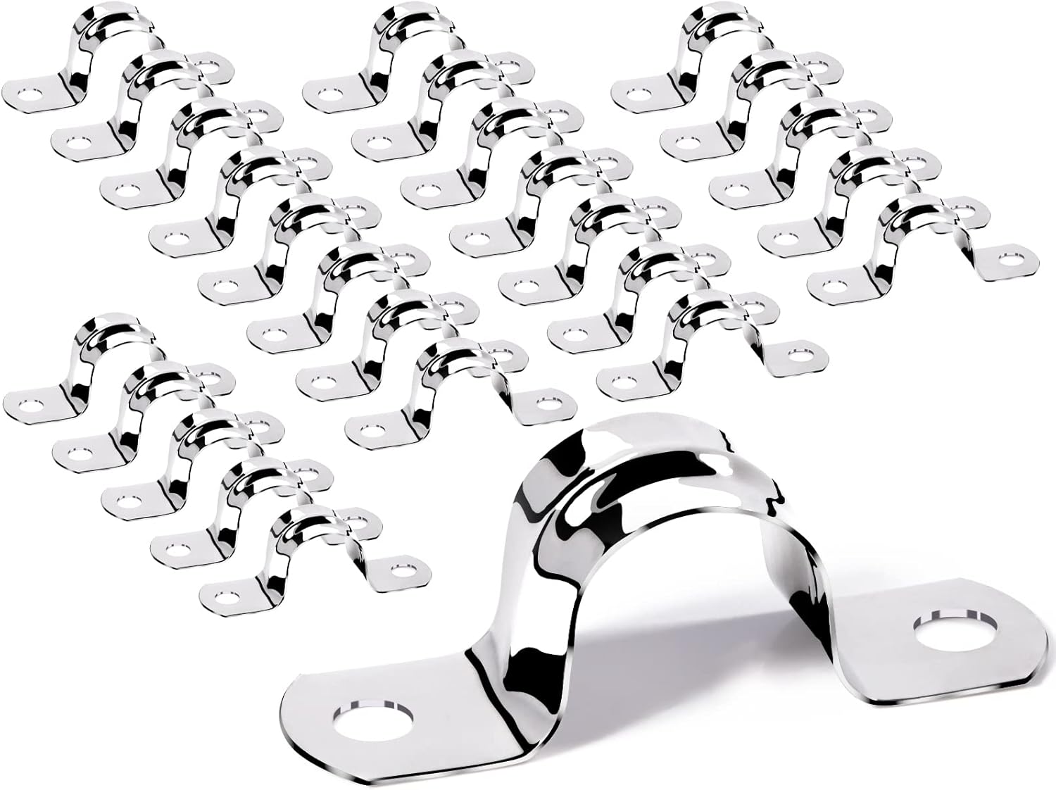Saddle Clamp 25pcs Pipe Strap Clamp 20mm U Strap Clips 304 Stainless ...