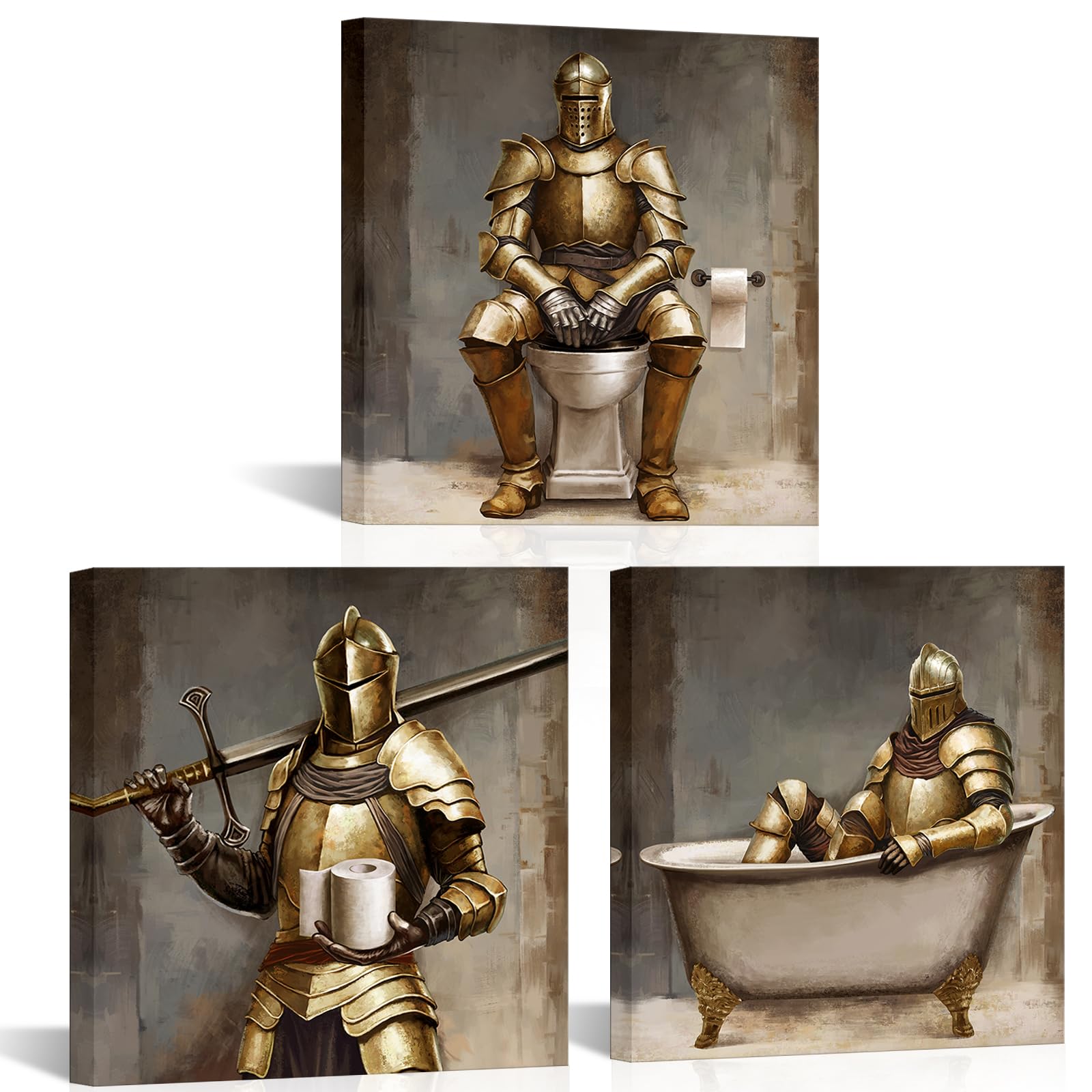 Amazon.com: WELMECO Boys Bathroom Decor Medieval Soldiers Painting ...
