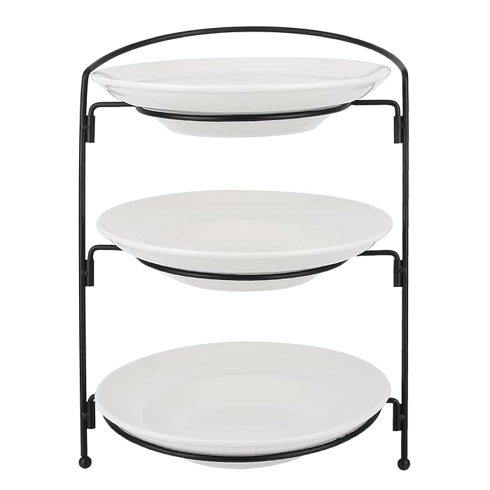 Buy Vancasso 3 Tier Serving Platter Cake Tray Stand Food Server Plate ...